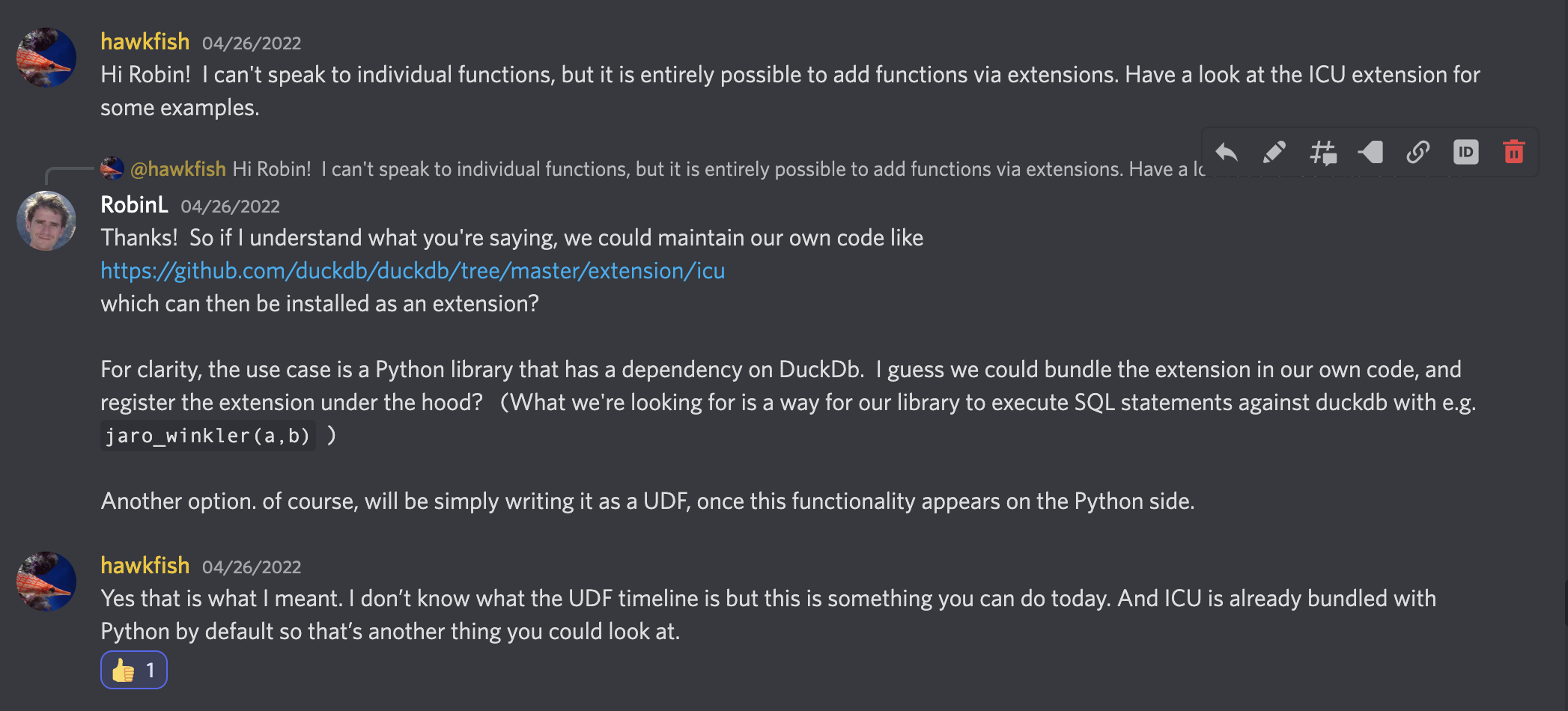 UDFs like Jaro Winkler in DuckDB · Issue #668 · moj-analytical-services/splink · GitHub