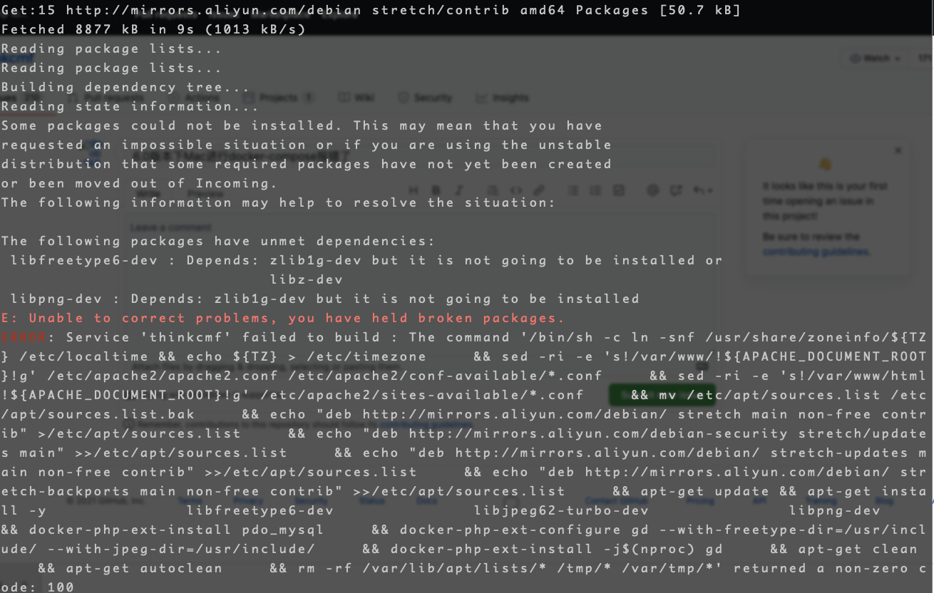 6.0版本下Mac进行docker-compose报错了 · Issue #702 · thinkcmf/thinkcmf · GitHub