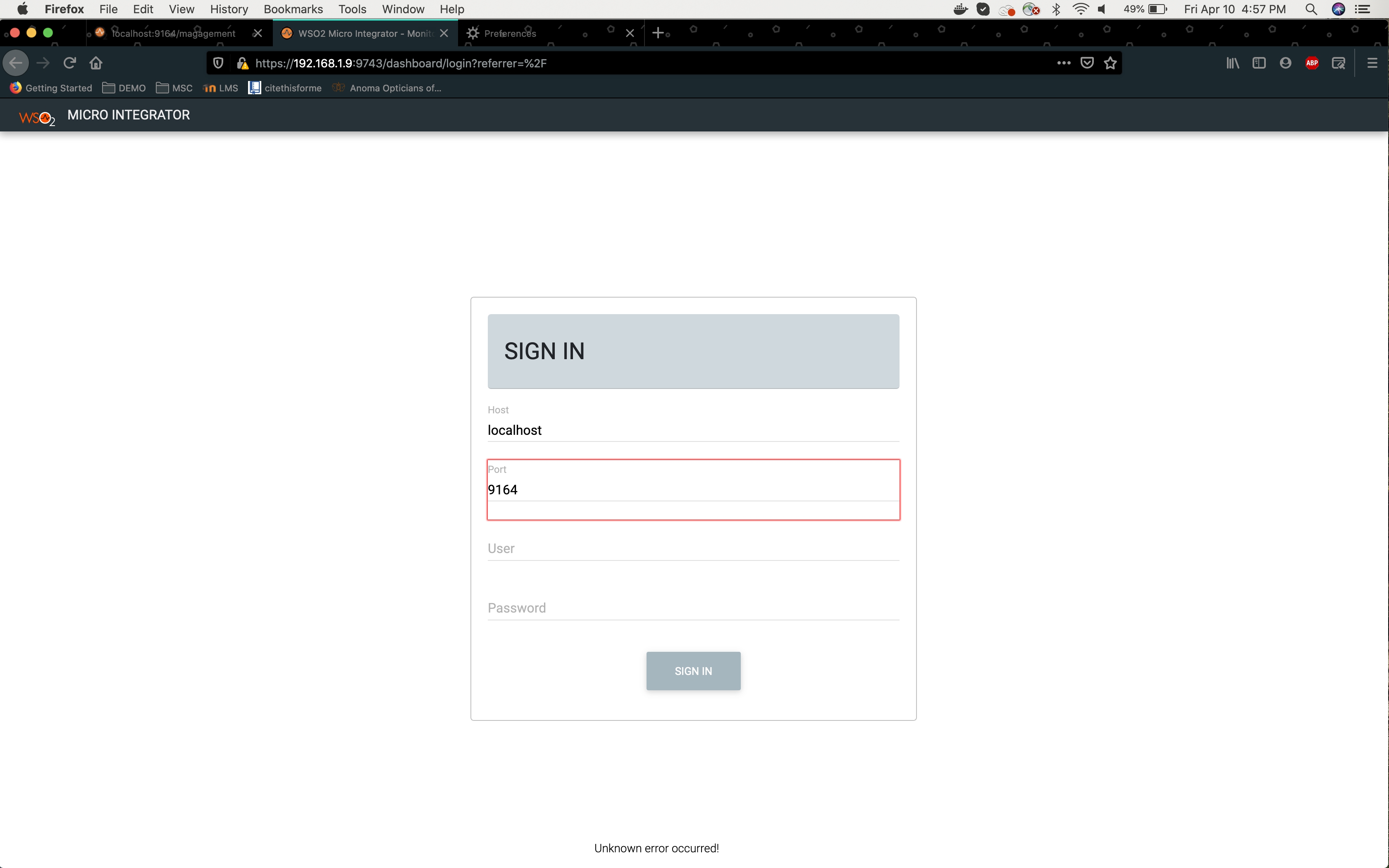 Error while logging into WSO2 Micro Integrator Dashboard. · Issue #1384 · wso2/product-micro ...