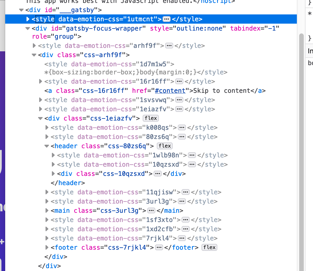 Support for Emotion’s extractCritical SSR rendering · Issue #17370 · gatsbyjs/gatsby · GitHub