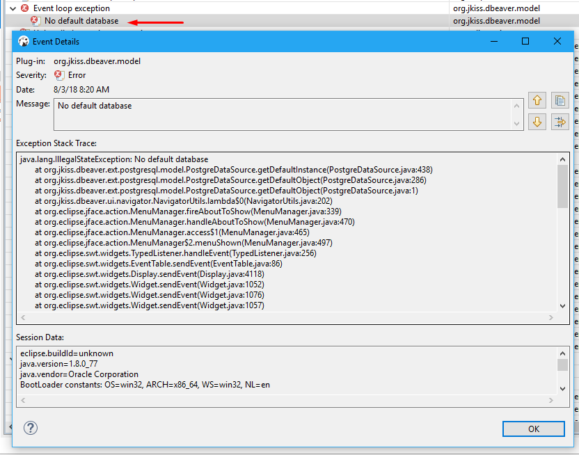 Refresh on Database causes repeated message (No default database) · Issue #3893 · dbeaver ...