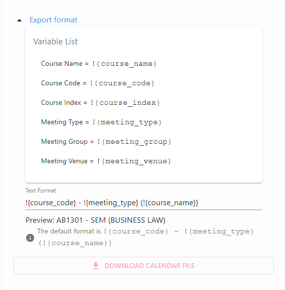 GitHub - sanstzu/NTU-schedule-calendar: Creates iCalendar file from NTU ...