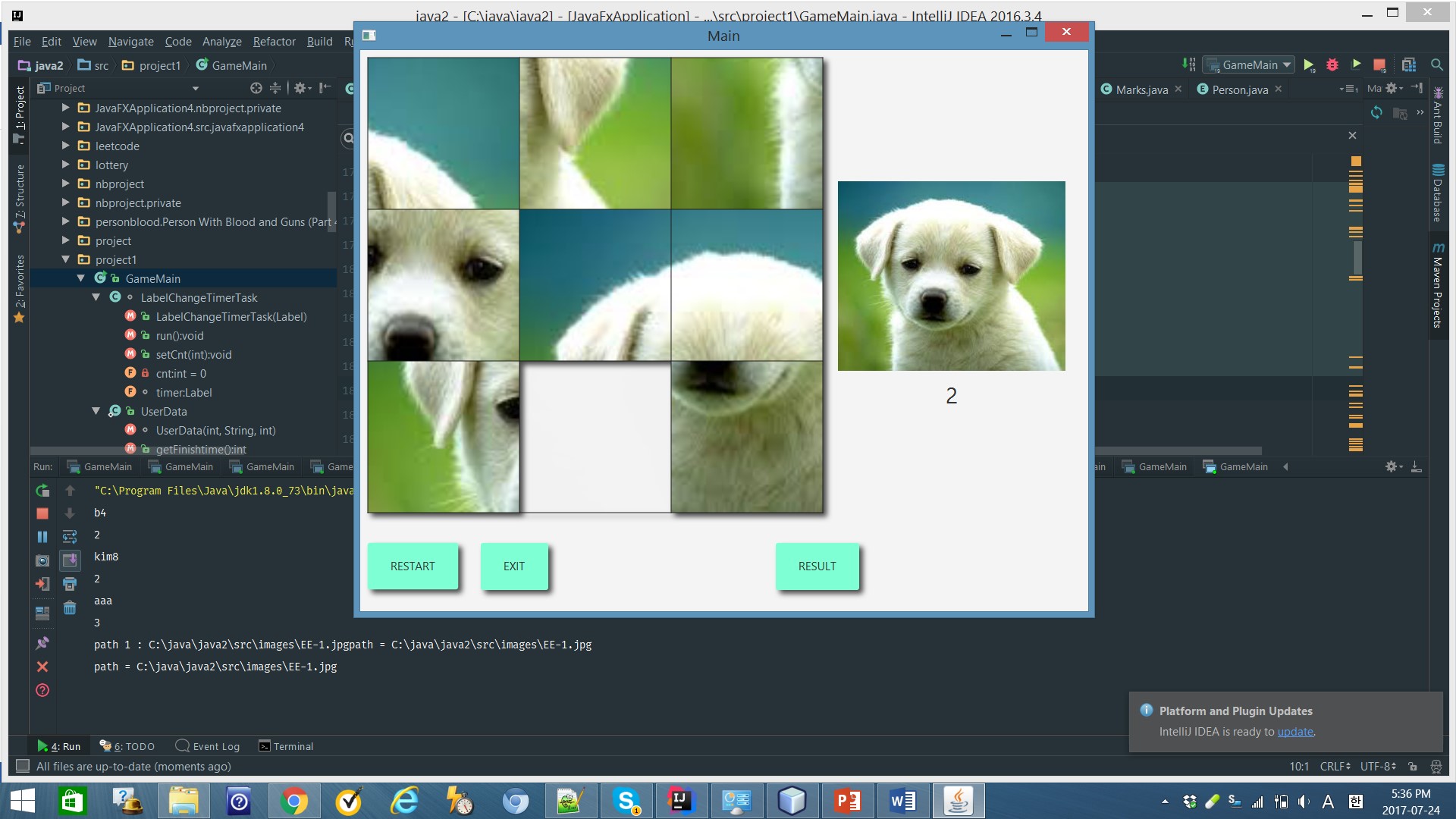 GitHub - sun2545/Puzzle_Game: 💒 moving piece of picture to make origin ...