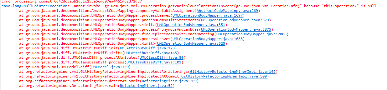 Java Lang Nullpointerexception In Abstractcodemapping Java · Issue 229 · Tsantalis
