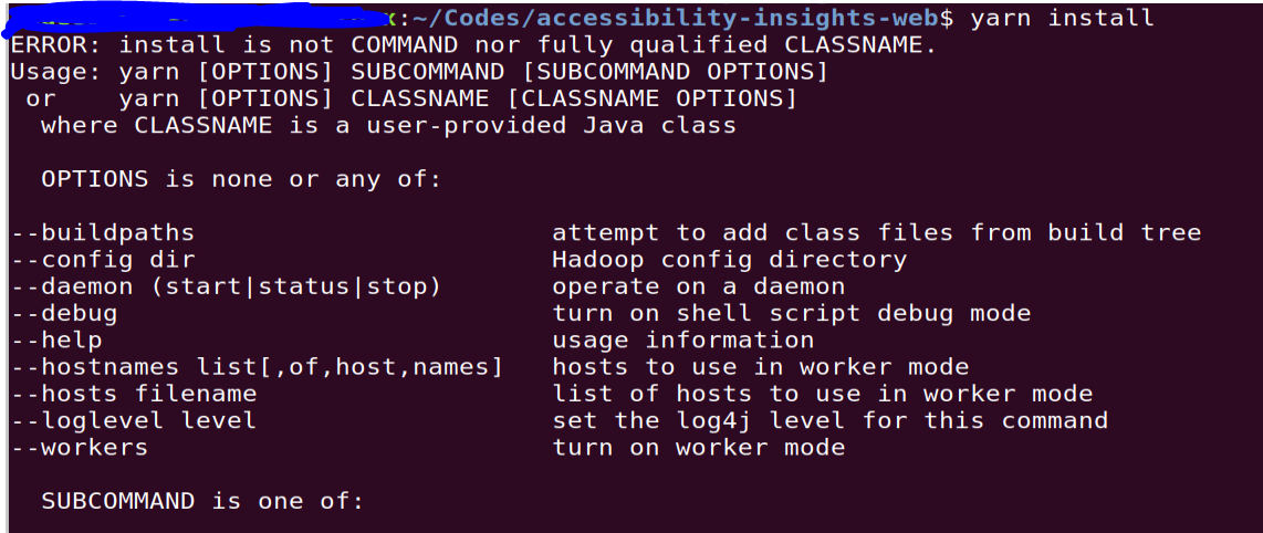 yarn package manager command has a conflict with hadoop yarn command · Issue #3851 · microsoft ...