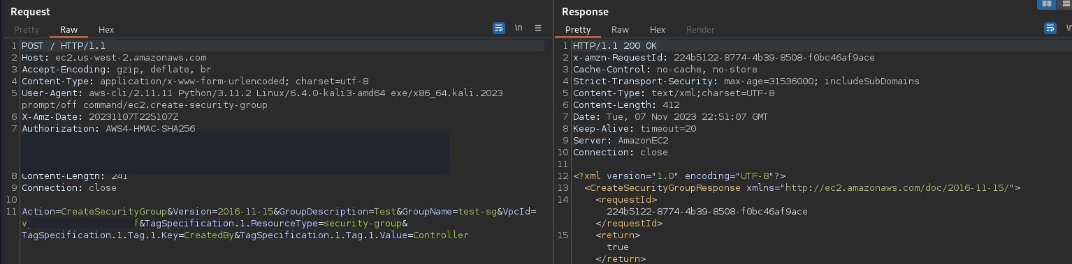 Tags not included when creating request causes IAM to reject call with ...