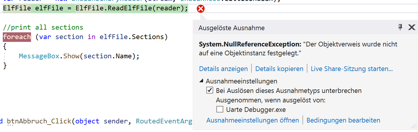 NullReferenceException · Issue #1 · fjeremic/BinaryTools.Elf · GitHub