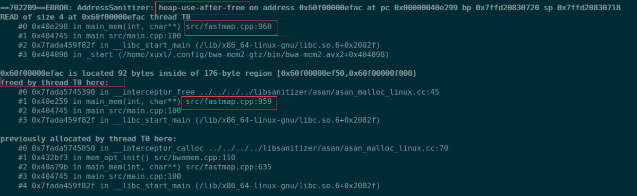 There is a bug in the src/fastmap.cpp, the free memory is used in the code · Issue #135 · bwa ...