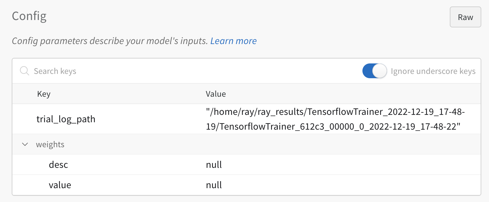 [AIR] `None` W&B config values look goofy in UI · Issue #31220 · ray-project/ray · GitHub