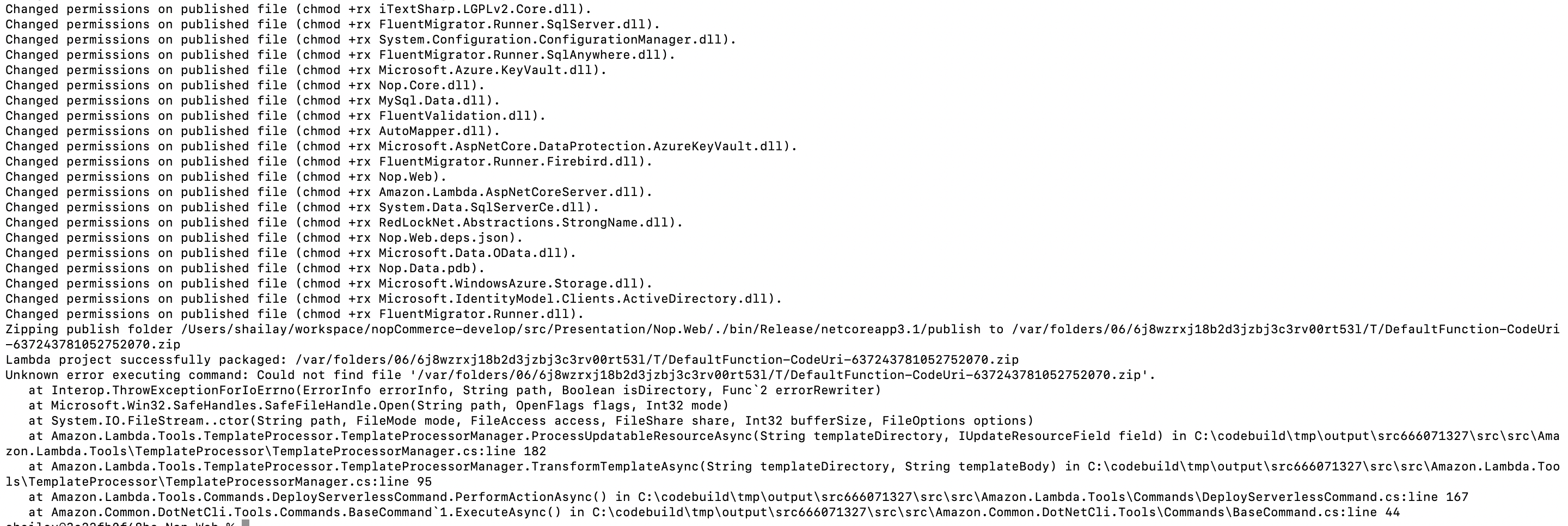 Getting Error While Deploying To Lambda · Issue 664 · Awsaws Lambda Dotnet · Github 4492