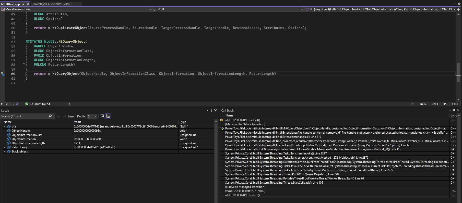 File Locksmith apparently hanging · Issue #22203 · microsoft/PowerToys · GitHub