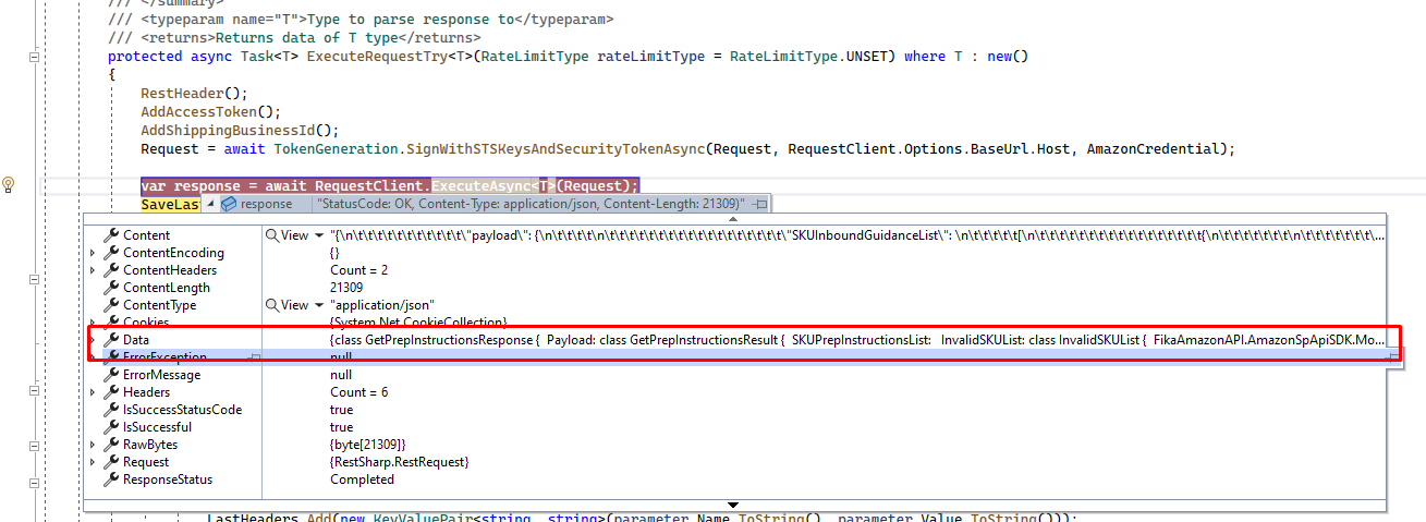 Get Prep Instructions Returning Null Response · Issue 372 · Abuzuhriamazon Sp Api Csharp · Github