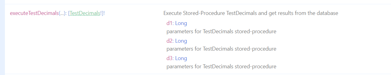 Decimal Parameters In Stored Procedure Mapped To Long Datatype In Graphql · Issue 1221 · Azure 