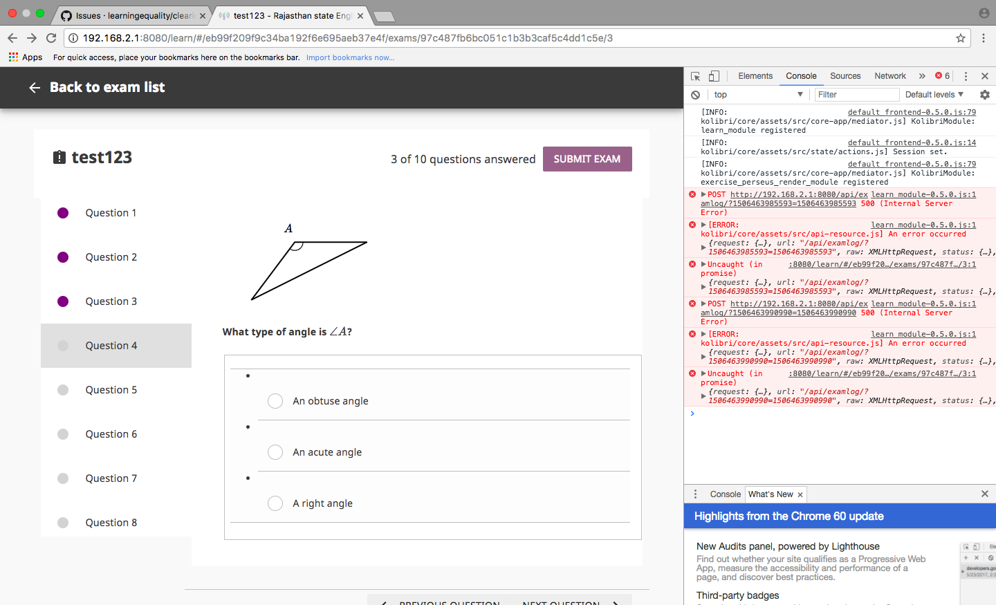 Exams can be edited after being submitted · Issue #2085 · learningequality/kolibri · GitHub