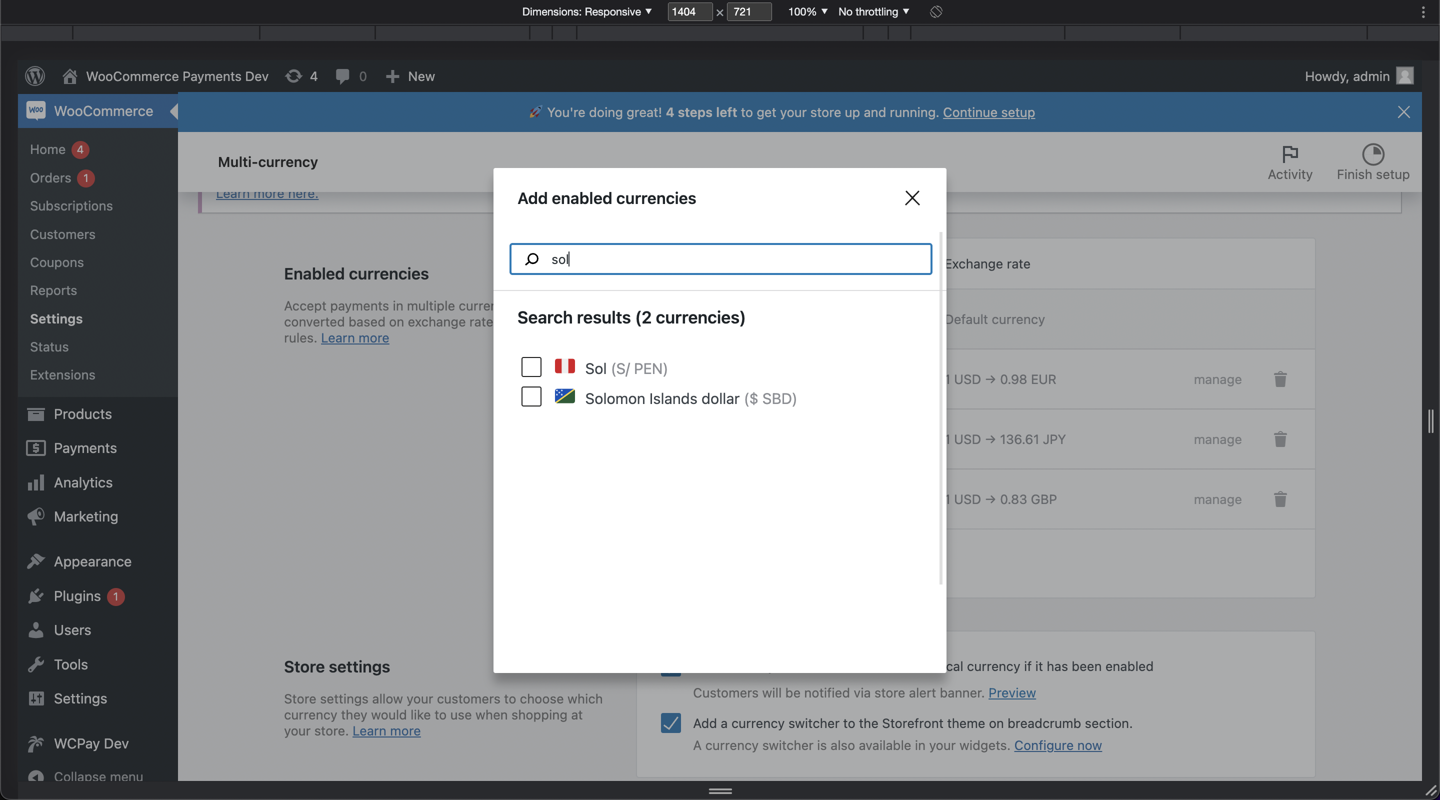 MultiCurrency selection modal gets cut out in smaller resolutions · Issue #4491 · Automattic ...