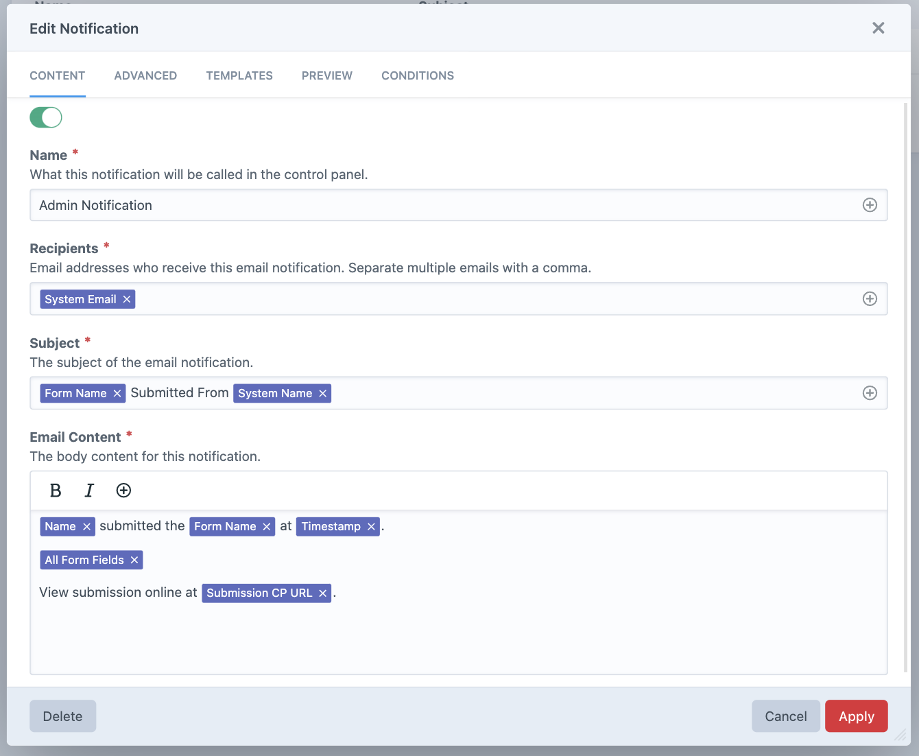 The {systemName} variable isn't being set on the notification subject line. · Issue #643 · verbb ...