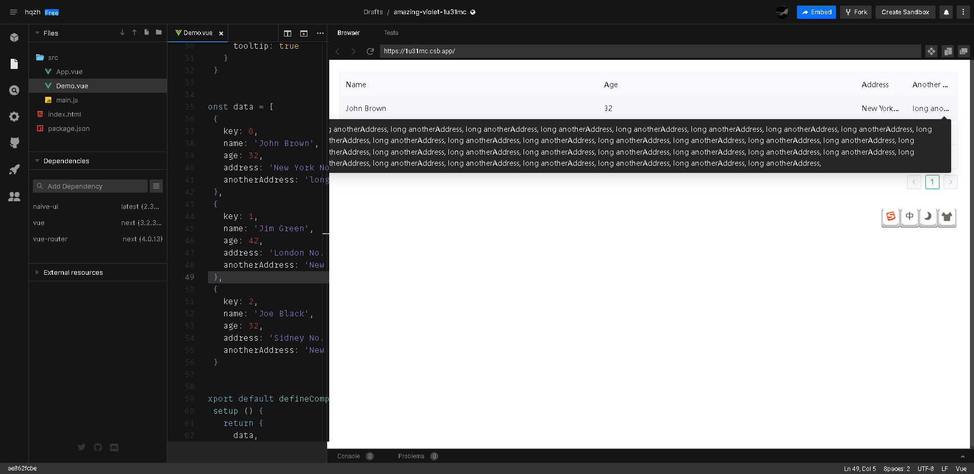 数据表格有超长带提示的省略异常 · Issue 3766 · Tusen Ainaive Ui · Github 
