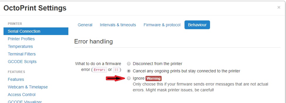 Print job cancel on every little error · Issue #936 · Klipper3d/klipper · GitHub