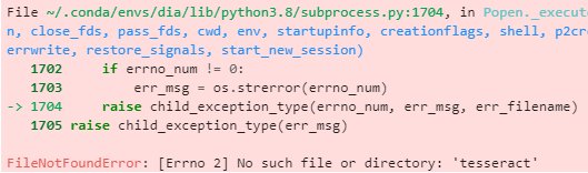Anaconda Enviroment Tesseractnotfound · Issue 92 · Deepdoctection Deepdoctection · Github
