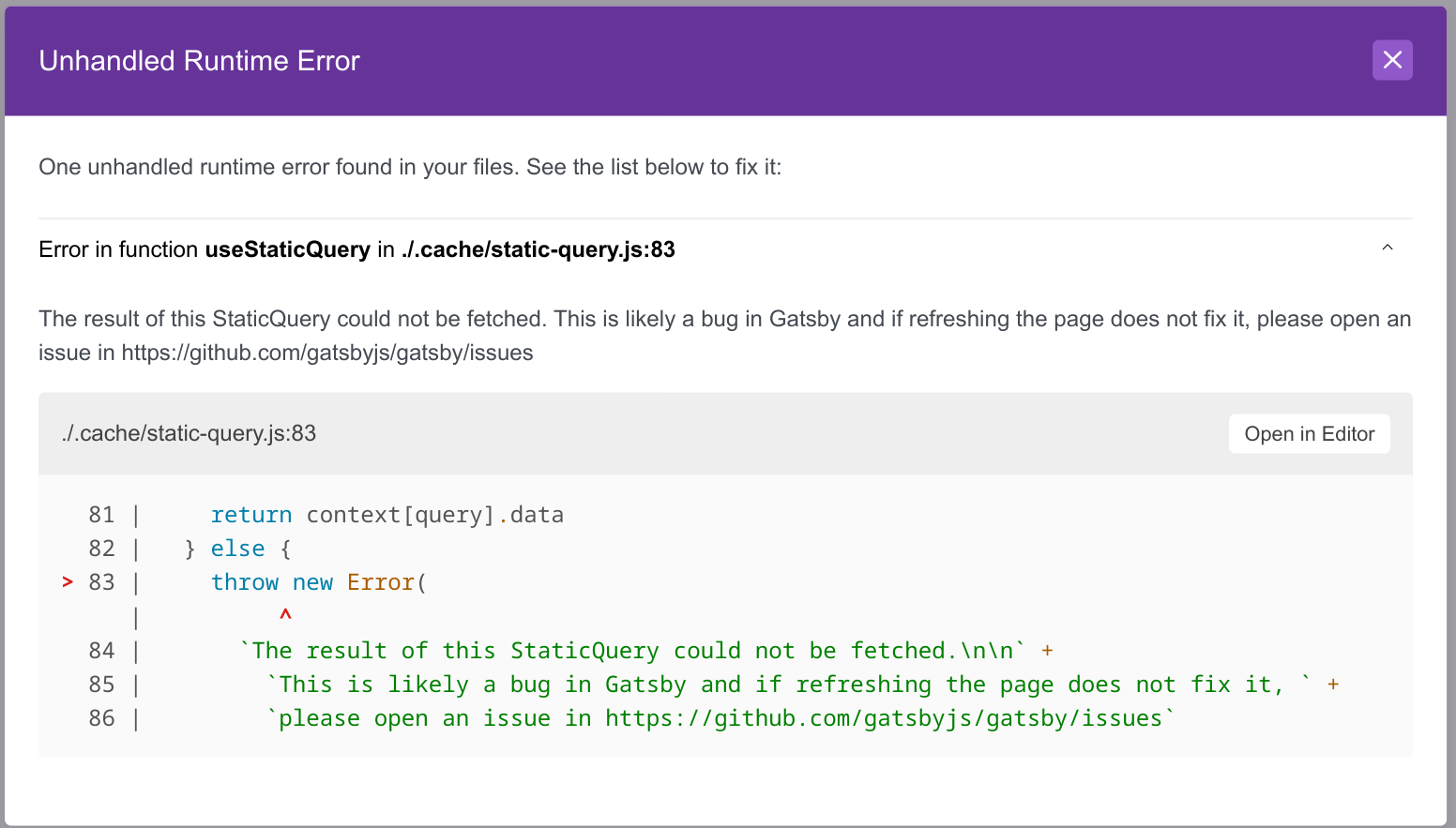StaticQuery could not be fetched when directory contains a space · Issue #37528 · gatsbyjs ...