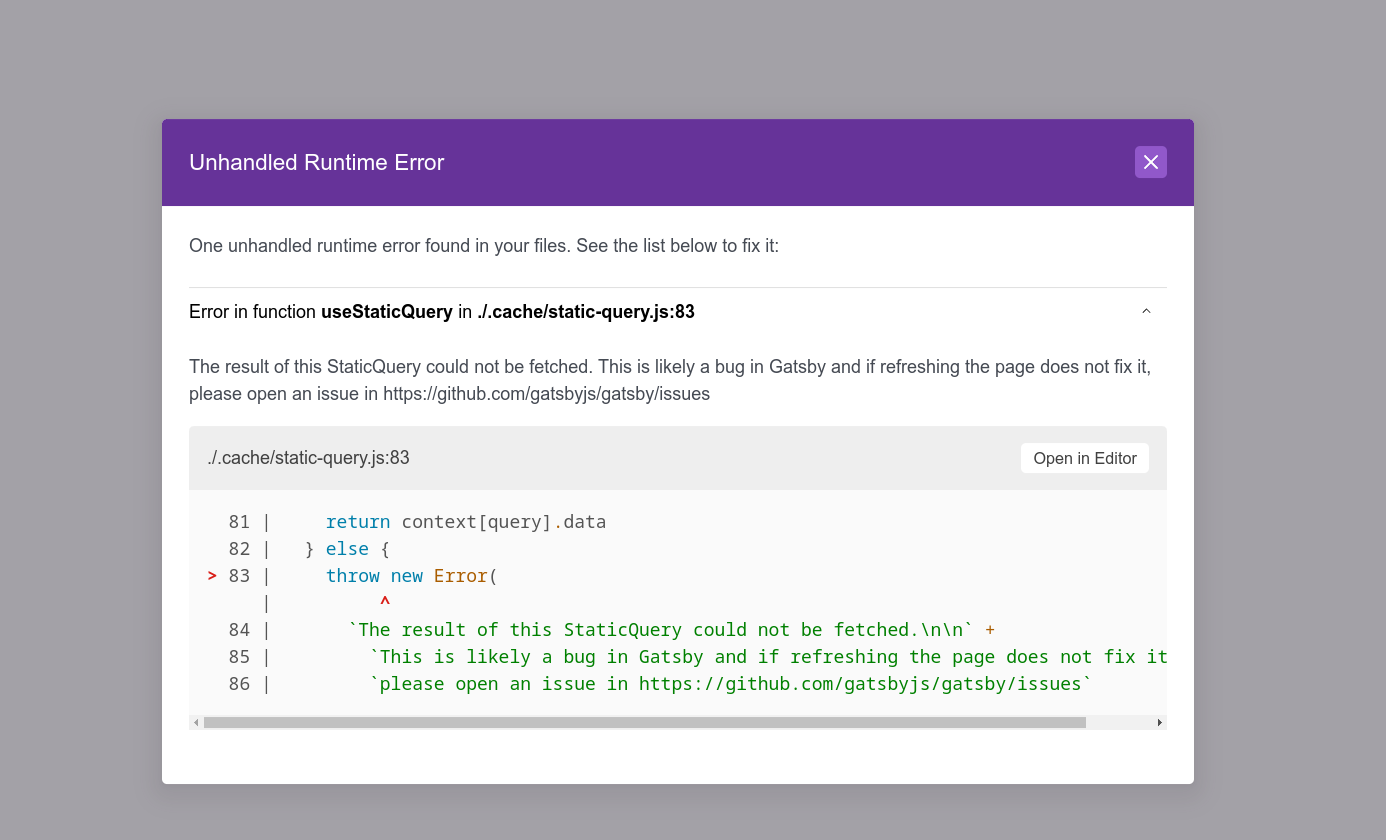 Staticquery Could Not Be Fetched When Directory Contains A Space · Issue 37528 · Gatsbyjs
