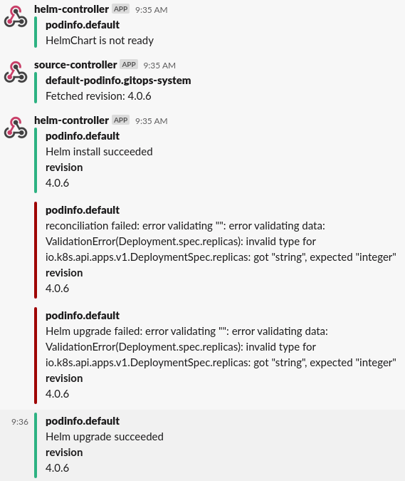 Integrate with notification providers (slack, teams ...)to reflect package install status ...