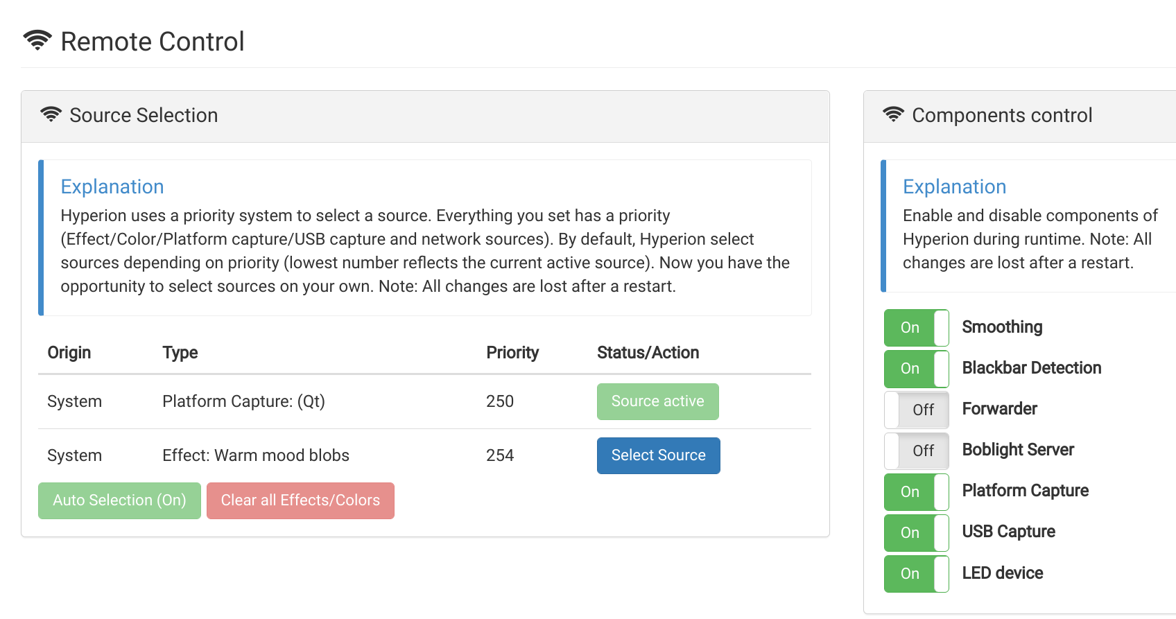 On boot: "USB Capture" is on, but no priority · Issue #1061 · hyperion-project/hyperion.ng · GitHub