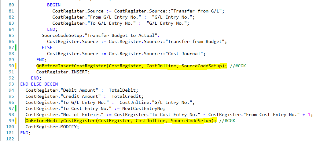 [EventRequest] codeunit 1102 “CA. Jnl.-Post Line” procedure CreateCostRegister · Issue #4840 ...