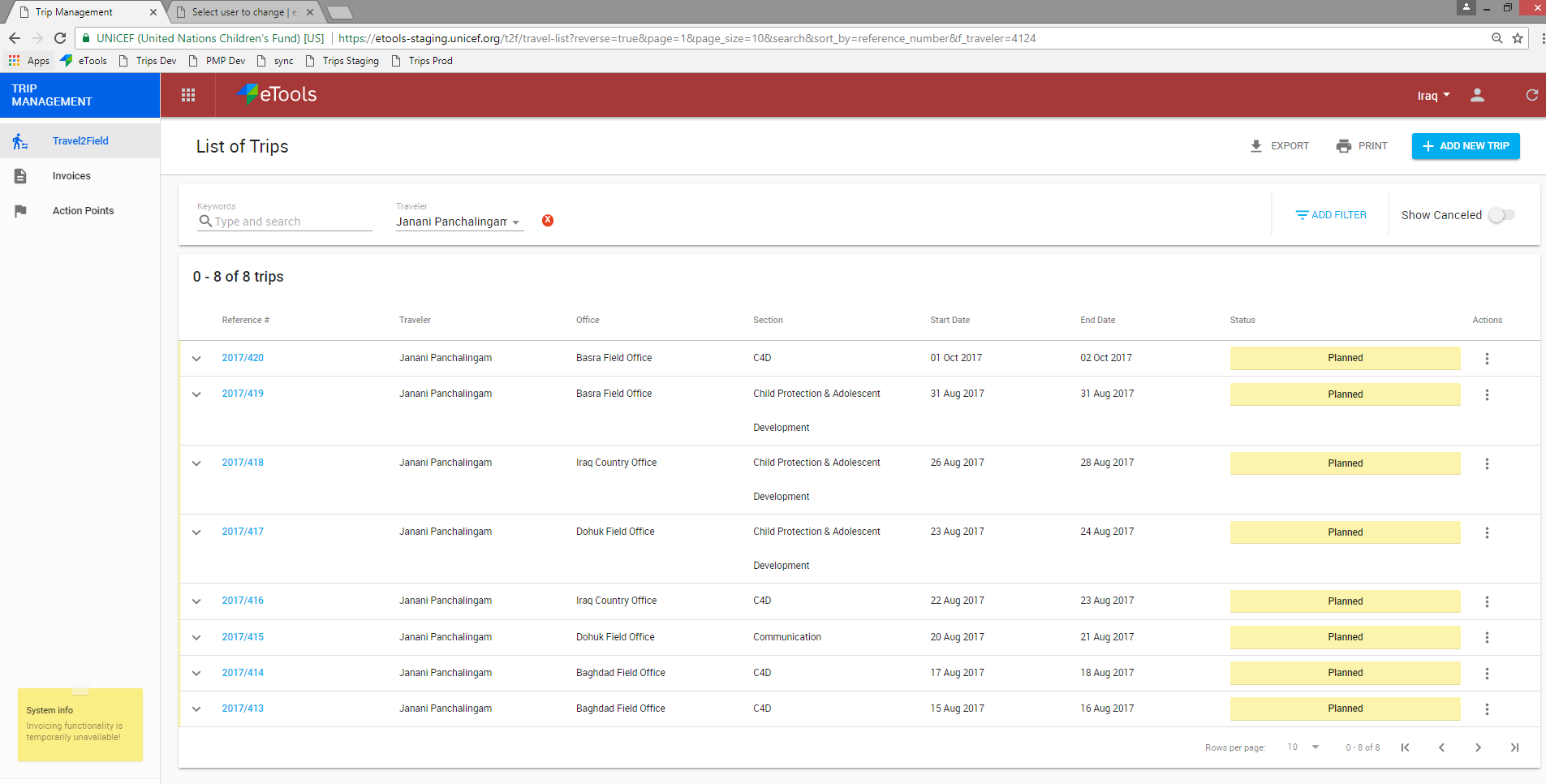 Personalized Dashboard - filter Action Points · Issue #223 · unicef/etools-issues · GitHub