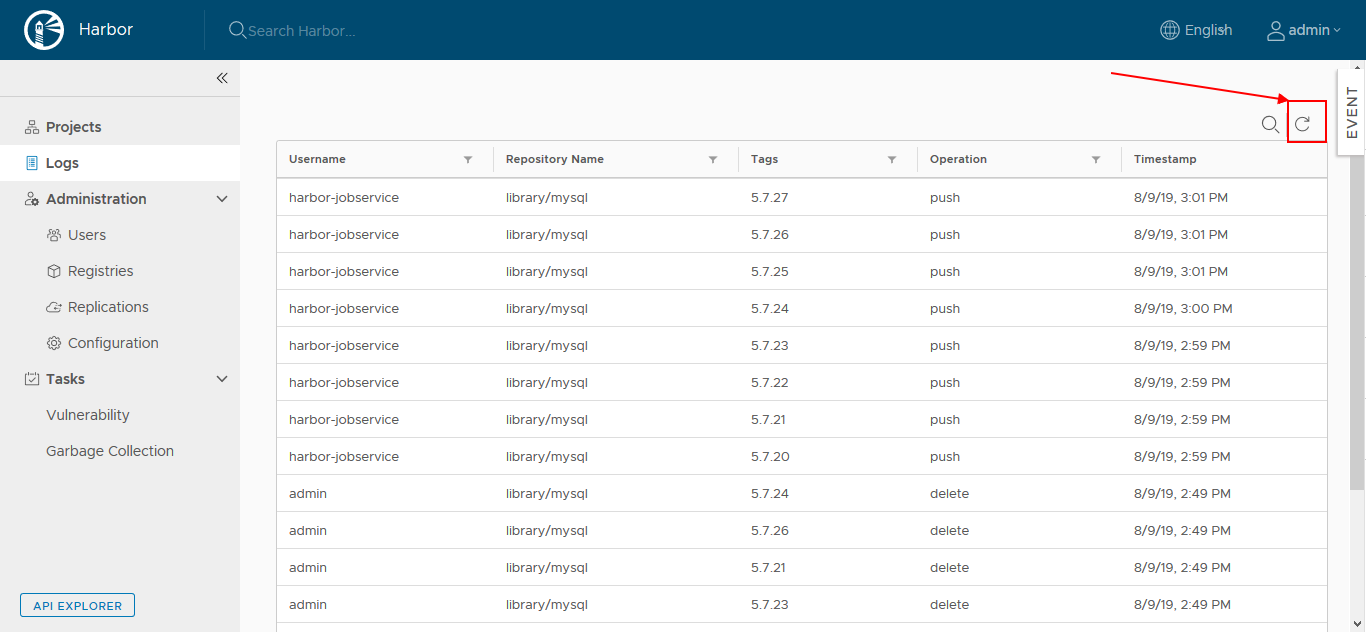refresh Logs failed · Issue #8619 · goharbor/harbor · GitHub