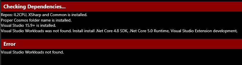 Dev kit installation problem. · Issue #2059 · CosmosOS/Cosmos · GitHub