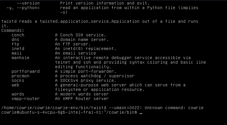 cowrie fails to start after providing duplicate option in cowrie.cfg · Issue #1678 · cowrie ...