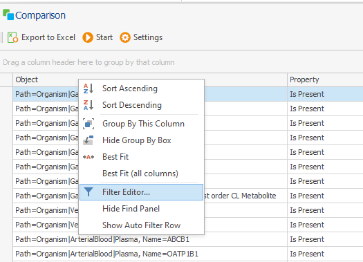 Comparison of MSV BBs - list "Molecule name" and "Path" separately ...