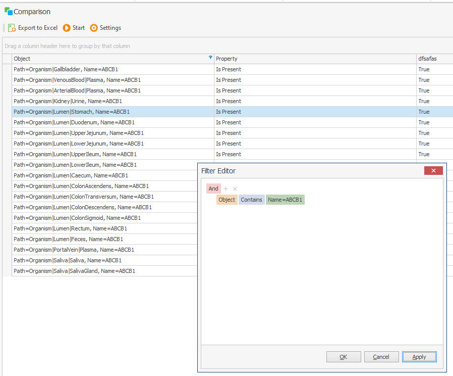 Comparison of MSV BBs - list "Molecule name" and "Path" separately ...