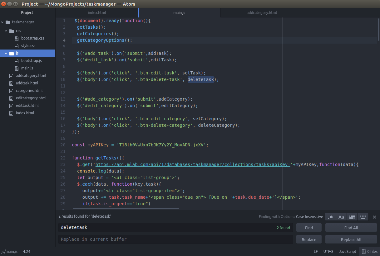 GitHub - ShivanshJ/jQuery-Task-Manager: To implement a MongoDB database ...