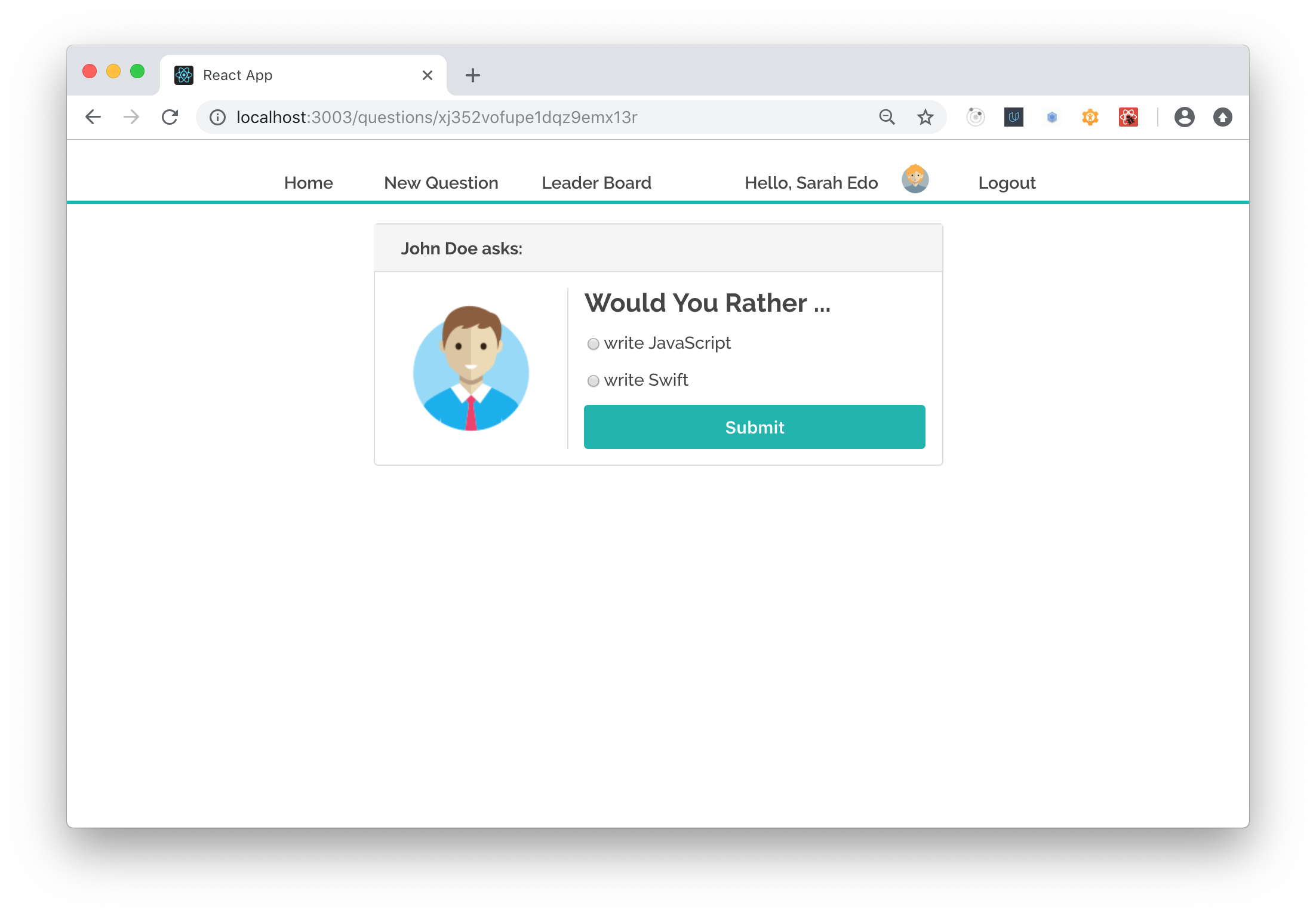 GitHub - aosmon/react-redux-questionnaire