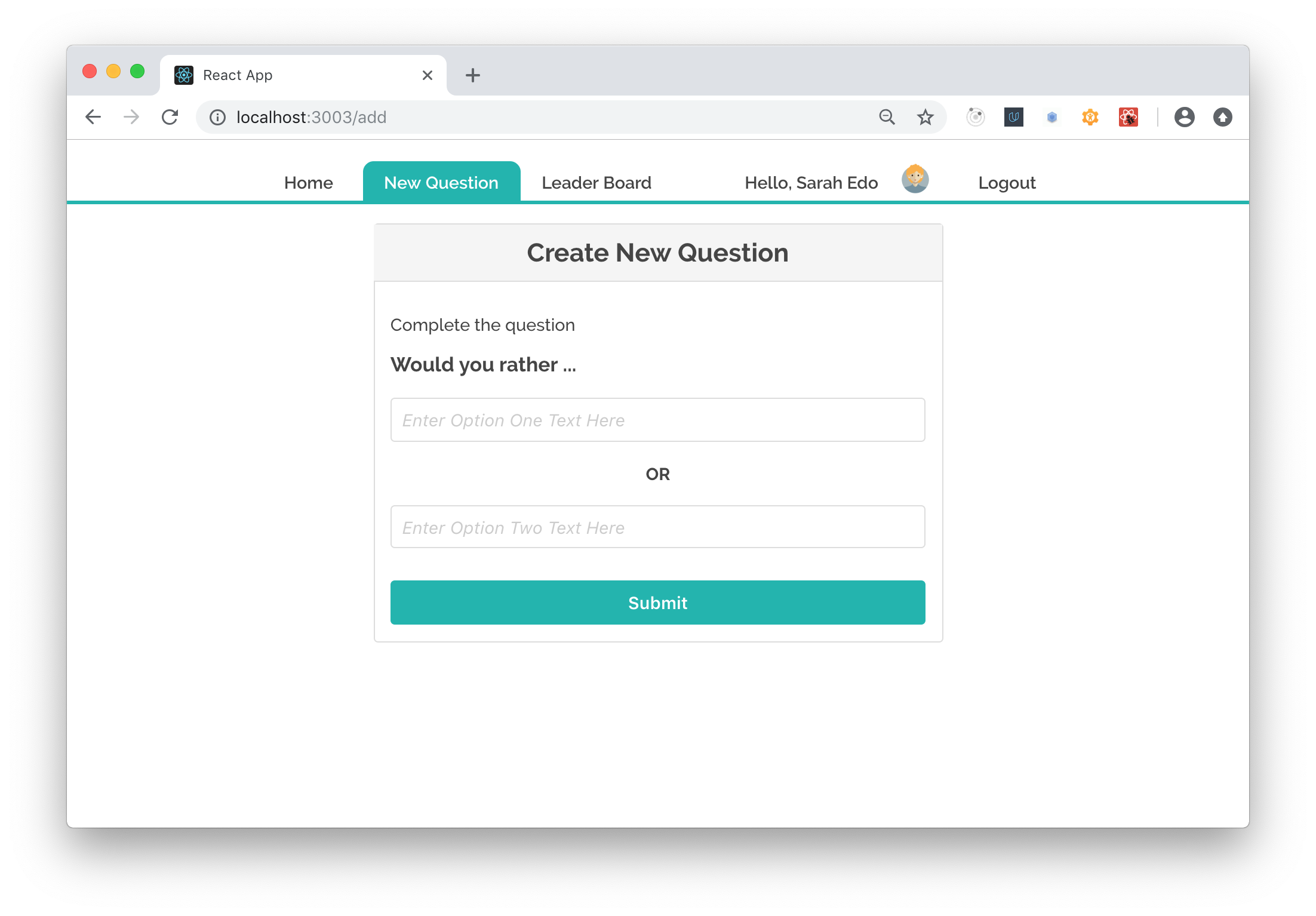 GitHub - aosmon/react-redux-questionnaire