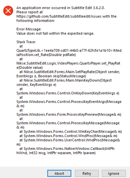 values does not fall within the expected range · Issue #5321 · SubtitleEdit/subtitleedit · GitHub