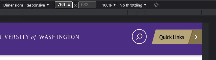 Menu, Search and Quick Links buttons overlap at breakpoint · Issue #28 · uweb/uw_wp_theme · GitHub