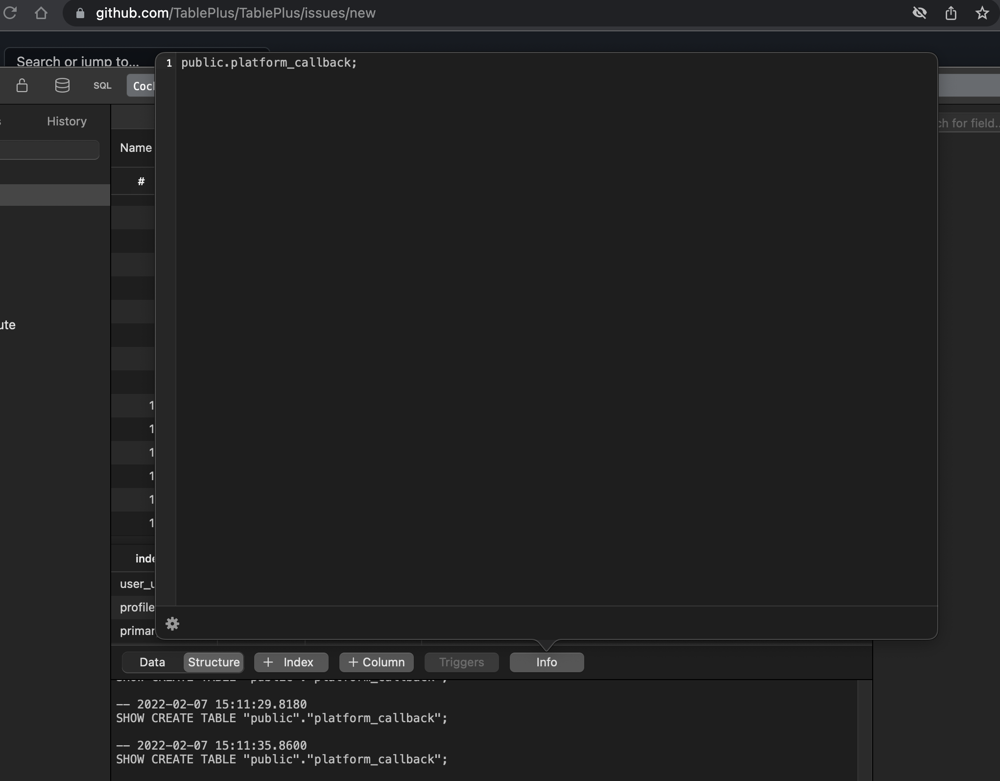 Update Breaks Database Export · Issue 2602 · Tableplus Tableplus · Github