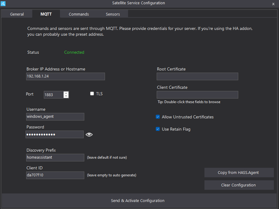 Bug: Home Assistant won't detect HASS Agent devices: `FirstChanceException` and ...