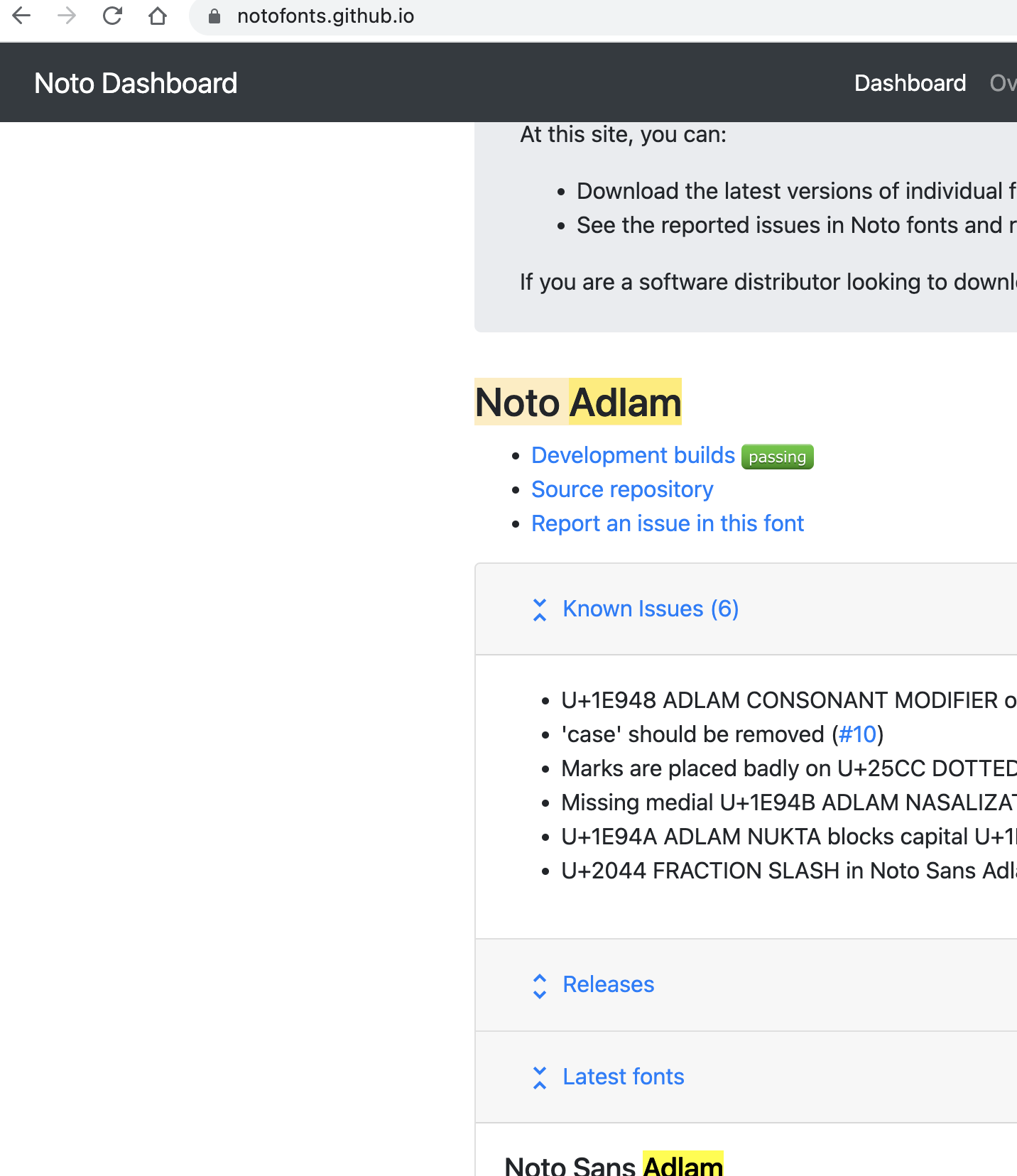 [main page] Add anchors to family sections · Issue #14 · notofonts/notofonts.github.io · GitHub