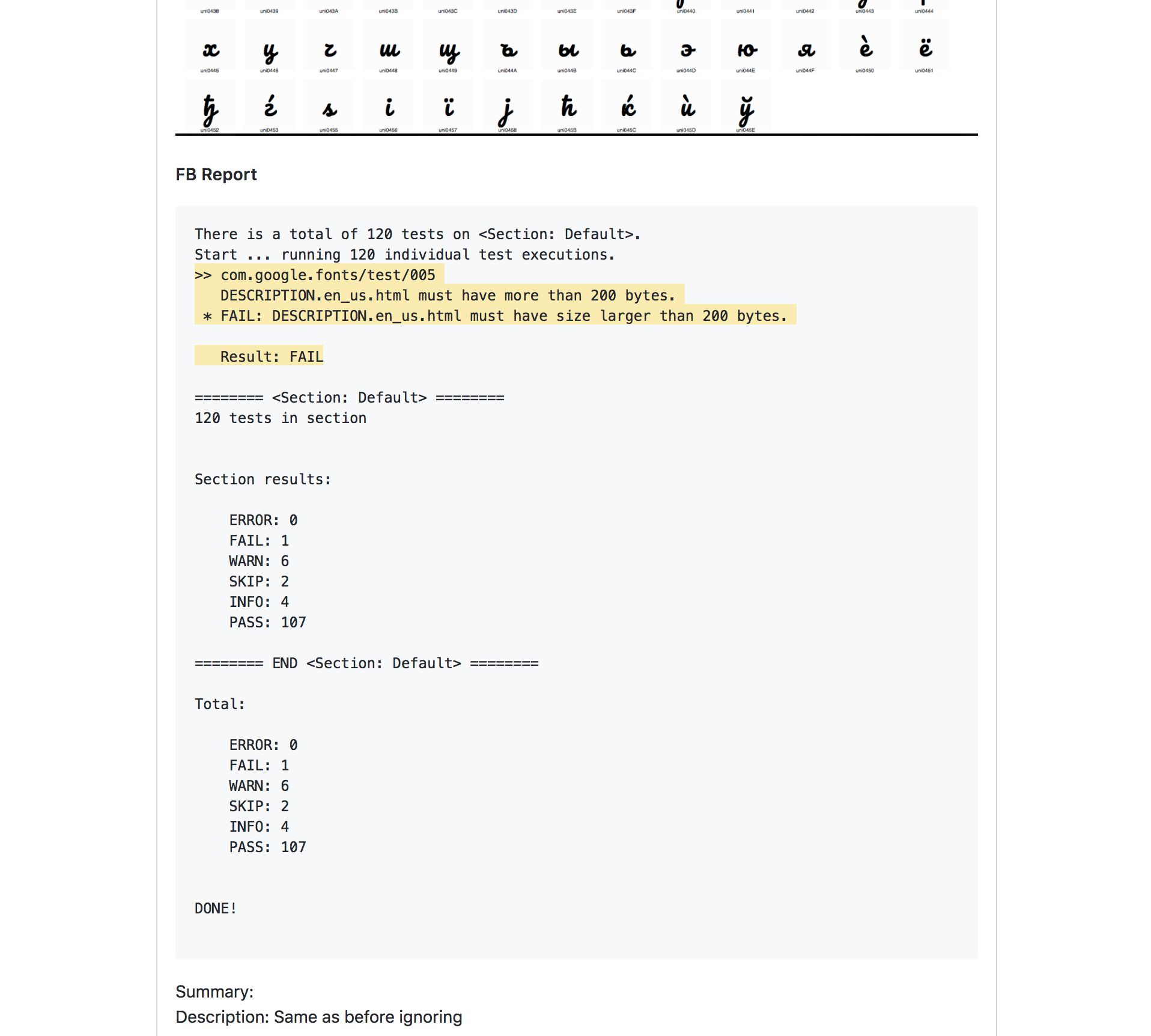 Review description length check · Issue #1641 · fonttools/fontbakery · GitHub