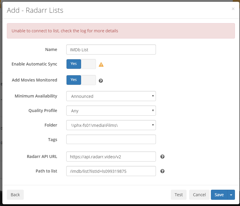 Unable to add IMDB List · Issue #4364 · Radarr/Radarr · GitHub