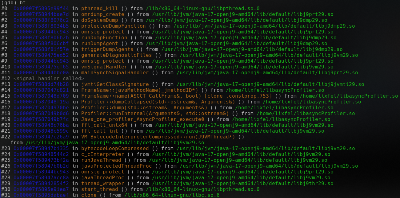 Sigsegv During Dump On Openj9 With Activated Classgc · Issue 691 · Async Profiler Async