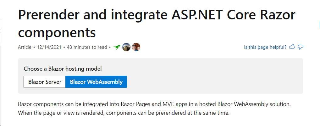 Typo In Blazor Webassembly Prerender Tutorial Code · Issue 24545 · Dotnetaspnetcoredocs · Github 
