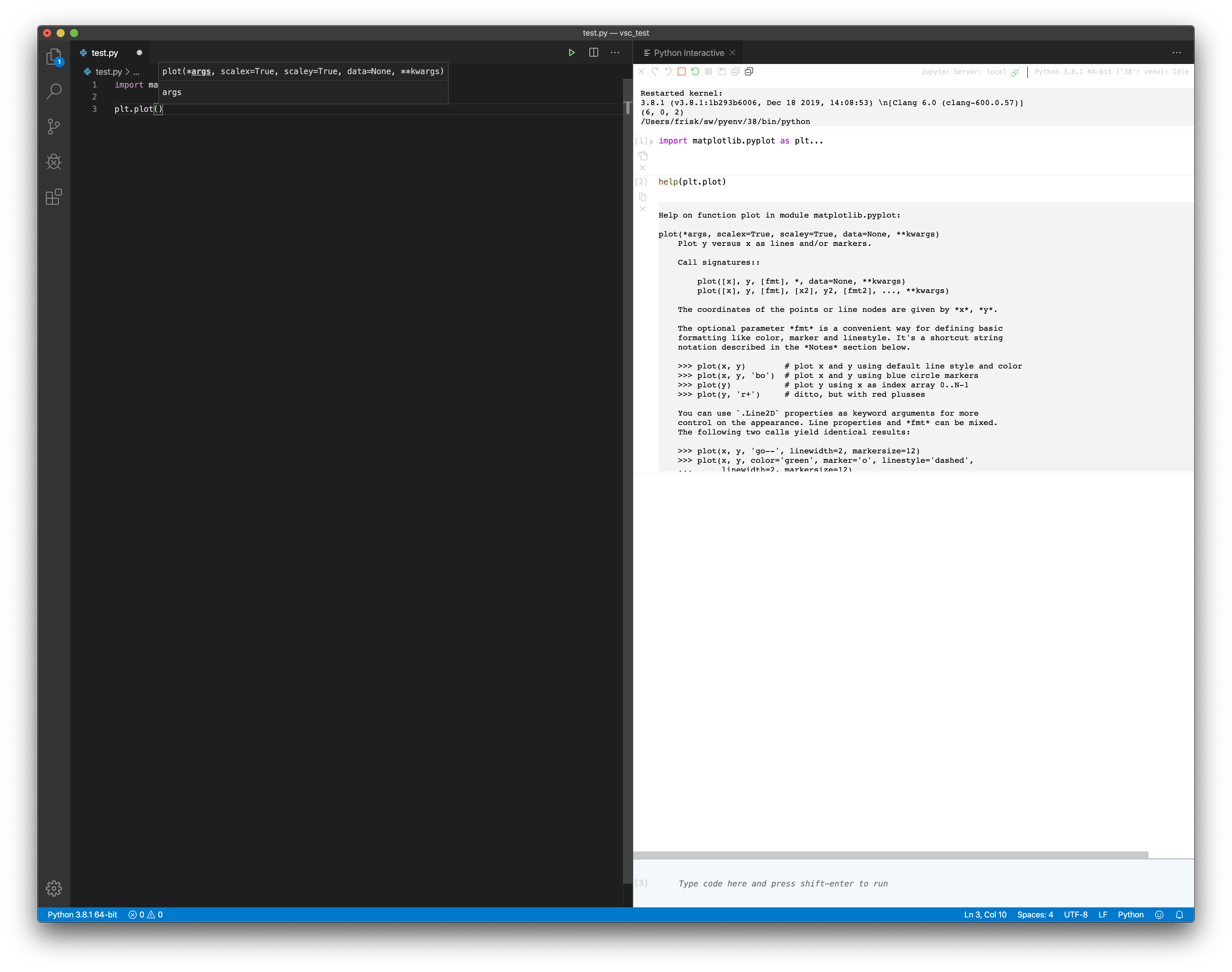 Docstring Missing For Matplotlib pyplot plot Issue 1879 Microsoft