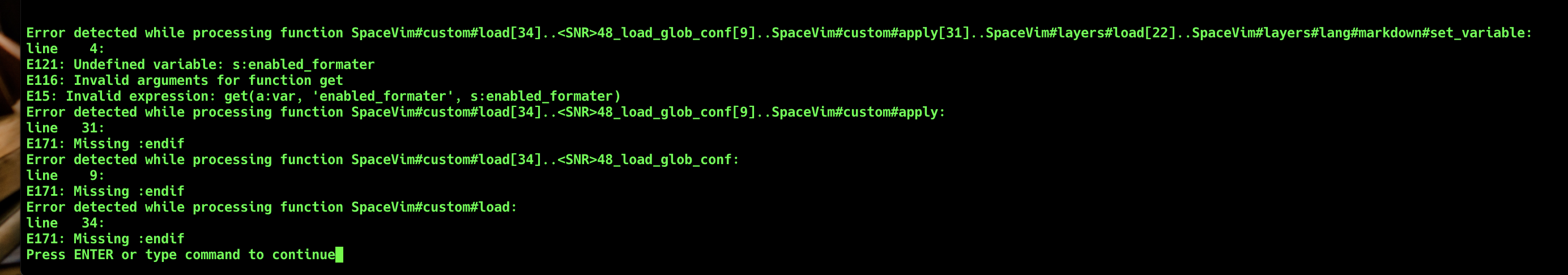 Undefined variable: s:enabled_formater · Issue #3679 · wsdjeg/SpaceVim ...