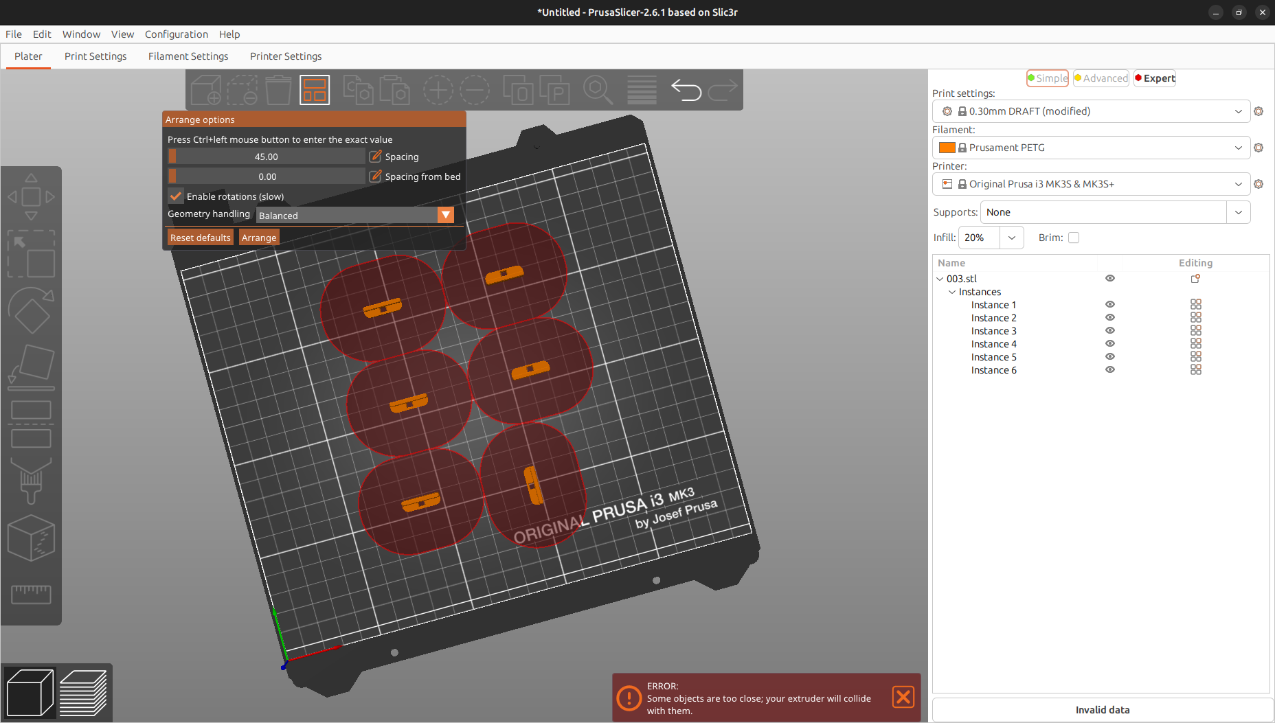 [BUG] Arrange modes "Balanced" and "Accurate" fail to arrange instances with sufficien margin to ...