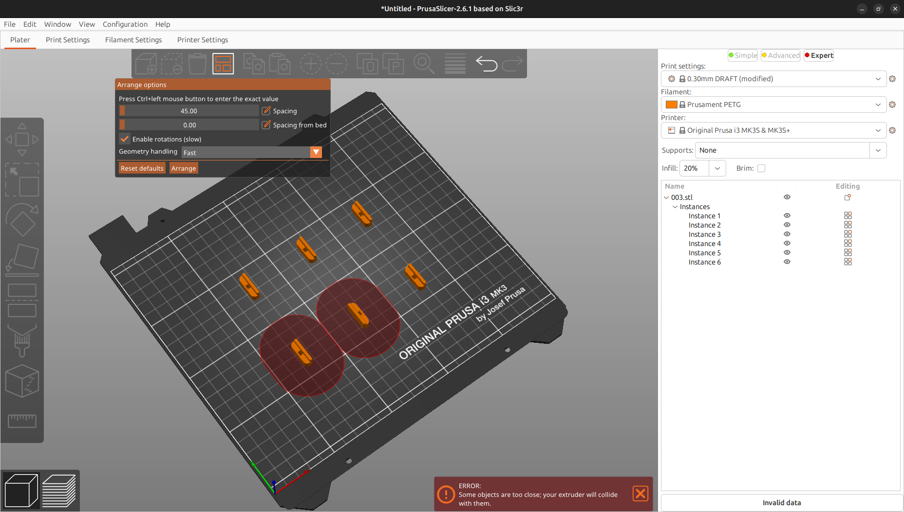 [BUG] Arrange modes "Balanced" and "Accurate" fail to arrange instances with sufficien margin to ...